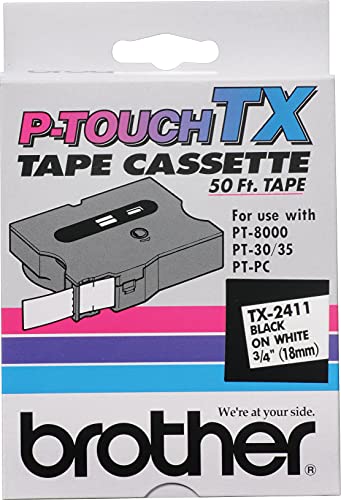 Brother Tx2411 Tx Labeling Tape for Pt-8000, Pt-Pc, Pt-30/35, 3/4-Inch W, Black On White