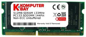 komputerbay 512mb sdram sodimm (144 pin) 133mhz pc133 ram for brother printers