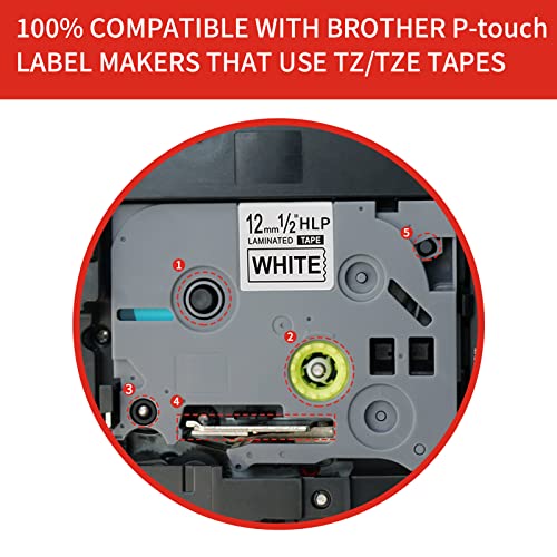 10 x Label Tape Compatible with Brother P-Touch Label Maker Tape TZe-231 12mm 0.47 Labeller Tape for Brother Label Printer P-Touch Cube PT-D210 H110 D600 P1230PC P700BT H111 D400 E500 P300BT E110