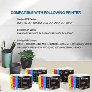 Wolfgray 15PK LC51 Compatible LC51BK LC51C LC51M LC51Y Ink Cartridge for Brother MFC 230C 240C 350C 3360C 440CN 465CN 5460CN 5860CN 665CW 685CW 845CW 885CW DCP 130C 330C 350C IntelliFax 1360 Printer