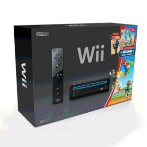 Wii Black Console with New Super Mario Brothers Wii and Music CD