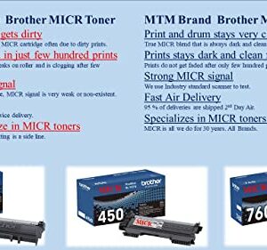 MTM Compatible MICR Brother TN-450 TN450 High Capacity 2.6K MICR Toner Cartridge for Check Printing. Replacement for TN-450 TN450 HL-2280DW MFC-7360N MFC-7860DW. Not Manufactured by Brother.