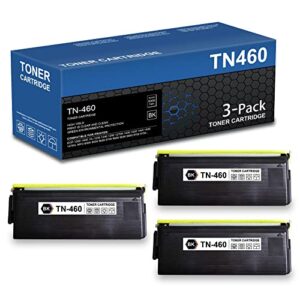 henne bery (3 pack, black) tn-460 tn460 toner compatible replacement for brother mfc-8500 8700 9600 9650 9660 9700 9750 9800 9870 9880 p2500, dcp-1200 1400, hl-1240 1270n 1435 1450 printer