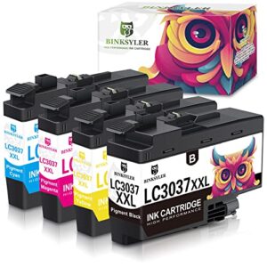 binksyler compatible lc3037 xxl ink cartridges replacement for brother lc3037 lc3037xxl lc3039 work for brother mfc-j6945dw mfc-j6545dw mfc-j5845dw mfc-j5945dw(1 black,1 cyan,1 magenta,1 yellow)4 pack