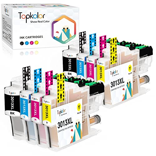 Topkolor LC3013XL Ink Cartridges Replacement for Brother LC 3013 LC3011 LC 3011 LC-3013 LC-3011 Compatible with MFC-J491DW MFC-J895DW MFC-J690DW MFC-J497DW Printer, 8 Pack