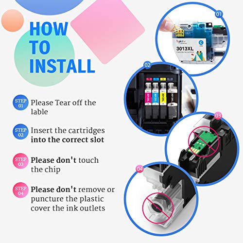 Topkolor LC3013XL Ink Cartridges Replacement for Brother LC 3013 LC3011 LC 3011 LC-3013 LC-3011 Compatible with MFC-J491DW MFC-J895DW MFC-J690DW MFC-J497DW Printer, 8 Pack