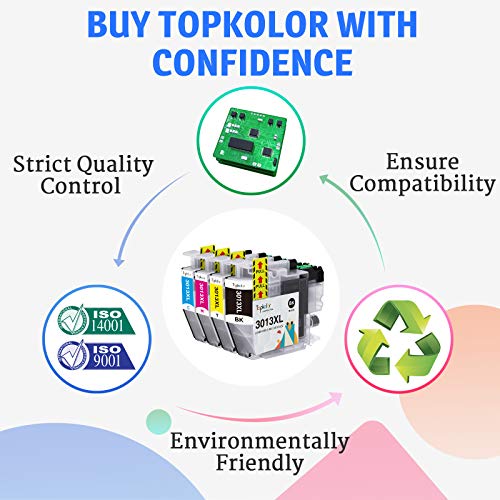 Topkolor LC3013XL Ink Cartridges Replacement for Brother LC 3013 LC3011 LC 3011 LC-3013 LC-3011 Compatible with MFC-J491DW MFC-J895DW MFC-J690DW MFC-J497DW Printer, 8 Pack