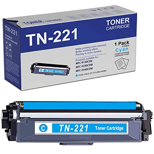 Feromyink Compatible TN221 TN-221 Toner Cartridge Replacement for Brother HL-3140CW 3150CDN 3170CDW MFC-9130CW 9340CDW DCP-9015CDW 9020CDN Printer (Cyan,1-Pack)