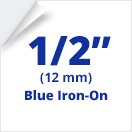 2/Pack Genuine Brother 1/2" (12mm) Navy Blue on White Iron on fabric TZe P-touch Tape for Brother PT-D200, PTD200 Label Maker