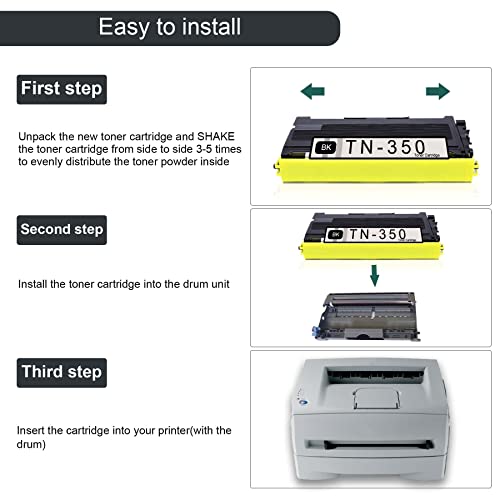 MYSS [2-Pack,1Toner+1Drum] TN350 TN-350 Toner Cartridge & DR350 DR-350 Drum Unit Compatible Replacement for Brother HL-5470DW/DWT 6180DW/DWT DCP-8155DN MFC-8950DW/DWT Printer Toner Sold by MRYMYGS