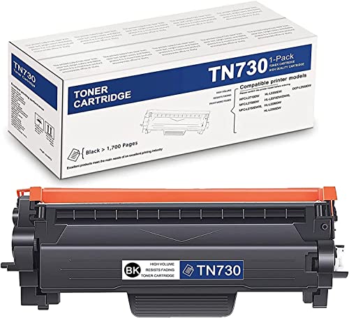 High Yield 1 Pack Black Compatible TN730 TN-730 Toner Cartridge Replacement for Brother DCP-L2550DW MFC-L2710DW L2750DWXL HL-L2350DW L2370DW L2370DWXL L2390DW Printer Toner Cartridge, Sold by ALUMUINK