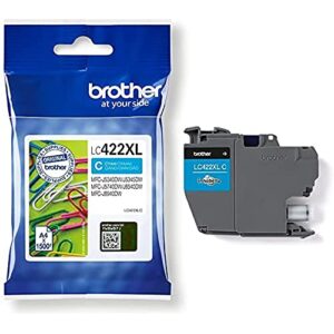 brother original lc-422xlc cyan ink cartridge 1,500 pages for mfc-j5340dw, mfc-j5345dw, mfc-j5740dw, mfc-j6540dw, mfc-j6940dw