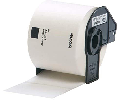 Brother DK-11202 Label Roll, Shipping Labels, Black on White, 300 Labels, 62 mm (W) x 100 mm (L), Brother Genuine Supplies