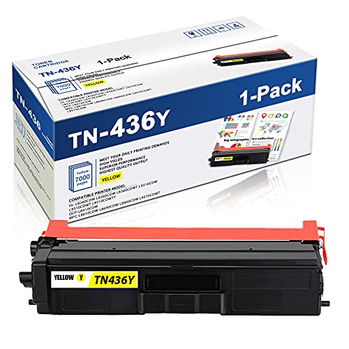 MaxColor TN436Y 1 PackYellow Compatible TN436 TN436 Super High Yield Toner Cartridge Replacement for Brother DCPL8410CDW HLL9310CDWT L8360CDWT L8360CDW L8260CDW L9310CDWTT Printer Toner Cartridge.