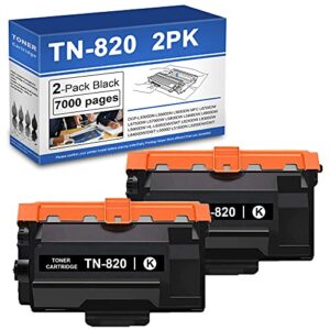 lkkj 2 pack tn820 black toner cartridge compatible tn-820 toner cartridge replacement for brother dcp-l5500dn l5600dn l5650dn mfc-l6700dw hl-l6200dw/dwt printer toner.