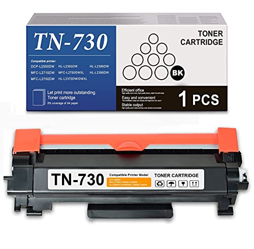 MaxColor TN730 1 Pack(Black) Compatible TN-730 Toner Cartridge Replacement for Brother MFC-L2710DW L2750DW L2750DWXL HL-L2395DW L2350DW L2370DW/DWXL L2390DW DCP-L2550DW Printer Toner Cartridge.