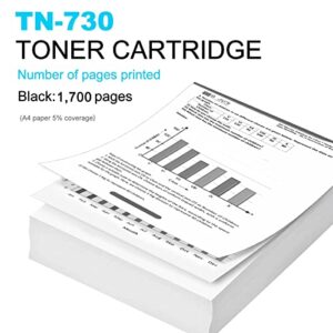 MaxColor TN730 1 Pack(Black) Compatible TN-730 Toner Cartridge Replacement for Brother MFC-L2710DW L2750DW L2750DWXL HL-L2395DW L2350DW L2370DW/DWXL L2390DW DCP-L2550DW Printer Toner Cartridge.