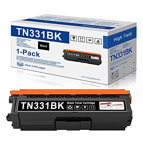 MitoColor 1 Pack Black TN-331BK TN-331 TN331BK TN331 Toner Cartridge Replacement for Brother HL-L8250CDN L8350CDW/CDWT MFC-L8600CDW 9460CDN L8650CDW L9550CDW DCP-9050CDN 9055CDN L8400CDN Printer