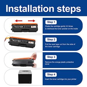 MitoColor 1 Pack Black TN-331BK TN-331 TN331BK TN331 Toner Cartridge Replacement for Brother HL-L8250CDN L8350CDW/CDWT MFC-L8600CDW 9460CDN L8650CDW L9550CDW DCP-9050CDN 9055CDN L8400CDN Printer