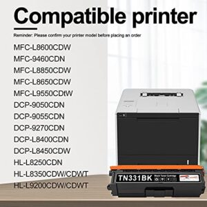 MitoColor 1 Pack Black TN-331BK TN-331 TN331BK TN331 Toner Cartridge Replacement for Brother HL-L8250CDN L8350CDW/CDWT MFC-L8600CDW 9460CDN L8650CDW L9550CDW DCP-9050CDN 9055CDN L8400CDN Printer