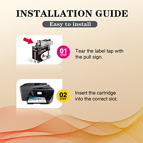 Clorisun Compatible Ink Cartridges Replacement for Brother LC203 LC203XL LC201 LC201XL for Brother MFC-J460DW J480DW J485DW J680DW J880DW J885DW MFC-J4320DW J4420DW J4620DW J5620DW Printer (12-Pack)