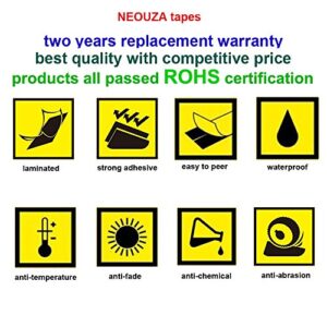 NEOUZA 5PK Compatible for Brother P-Touch Laminated Tze Tz Label Tape Cartridge 9mm x 8m (TZe-324 Glod on Black)