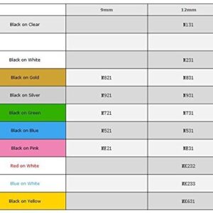 Colour-Store 2 PK Compatible Brother P-Touch M231 MK231 M-k231 Label Tape (0.47")12mm Wide X26.2ft Length ~1/2-Inch