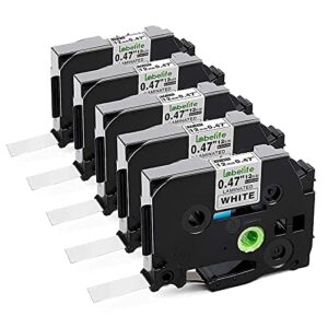 Replacement for Brother Ptouch TZe Label Tape Multicolor Bundle with Compatible TZe-231 Label Tapes, 0.47" x 26.2', Black on White/Orange/Red/Blue/Yellow/Green (Total 11-Pack)