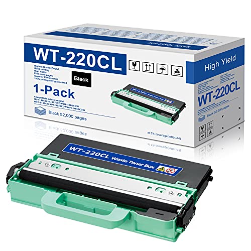 MitoColor 1 Pack Black WT-220CL Waste Toner Box Compatible for Brother WT220CL Waste Container Replacement for HL-3140CW 3170CDW 3180CDW MFC-9130CW 9330CDW 9340CDW Printer