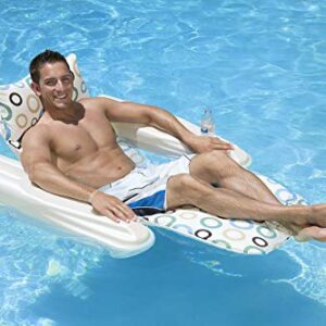 Poolmaster Swimming Pool Adjustable Floating Chaise Lounge, Rio Sun, Mod Dots