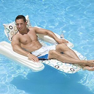 Poolmaster Swimming Pool Adjustable Floating Chaise Lounge, Rio Sun, Mod Dots