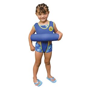 poolmaster learn-to-swim swimming pool float tube swim trainer for kids, blue