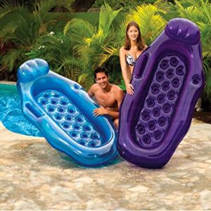 Poolmaster Riviera Wet/Dry Swimming Pool Float Sun Lounge , Blue