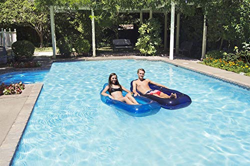 Poolmaster Riviera Wet/Dry Swimming Pool Float Sun Lounge , Blue