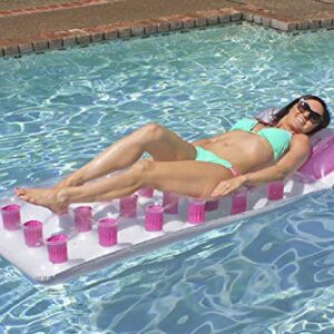 Poolmaster 83356 French Pocket Swimming Pool Mattress, Pink, Blue or Yellow