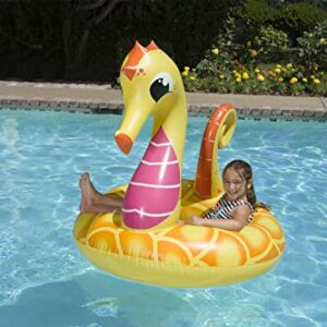 Poolmaster 48-Inch Inflatable Swimming Pool Party Float, Seahorse, Yellow