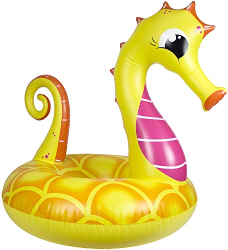 Poolmaster 48-Inch Inflatable Swimming Pool Party Float, Seahorse, Yellow