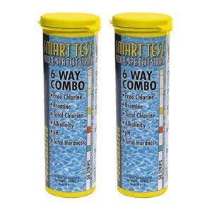 poolmaster 22212-02 smart 6-way combo swimming pool test strips, 2-pack