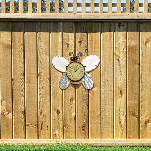 Poolmaster 54579 Bumble Bee Wall Décor and Thermometer for Home or Garden, Yellow