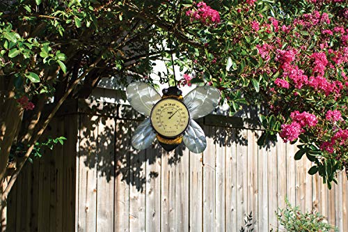 Poolmaster 54579 Bumble Bee Wall Décor and Thermometer for Home or Garden, Yellow