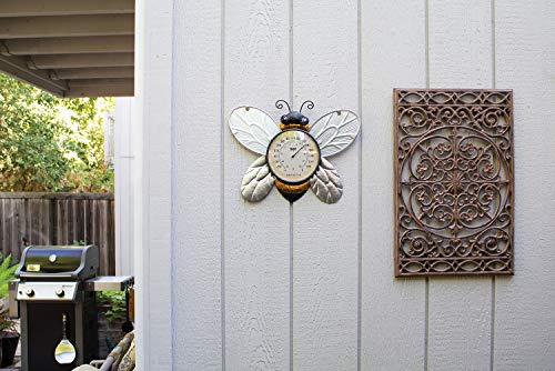 Poolmaster 54579 Bumble Bee Wall Décor and Thermometer for Home or Garden, Yellow