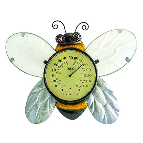 Poolmaster 54579 Bumble Bee Wall Décor and Thermometer for Home or Garden, Yellow