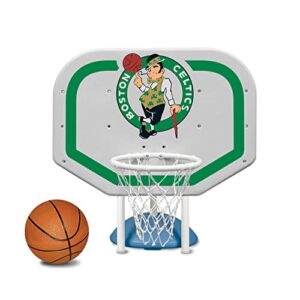 poolmaster 72933 boston celtics nba pro rebounder-style poolside basketball game, white, one size