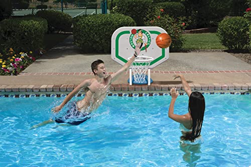 Poolmaster 72933 Boston Celtics NBA Pro Rebounder-Style Poolside Basketball Game, white, one size