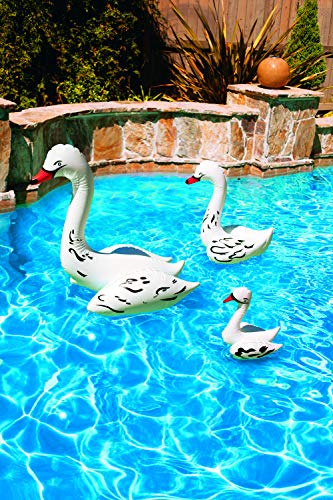 Poolmaster 81411 Floating Swimming Pool Backyard Décor, 3 Pack, Swan Family