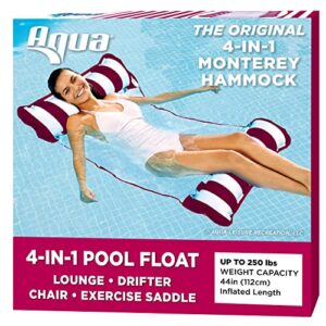 aqua original 4-in-1 monterey hammock pool float & water hammock – multi-purpose, inflatable pool floats for adults – patented thick, non-stick pvc material