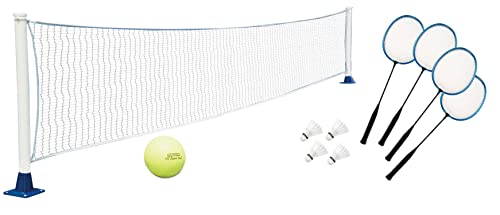 Poolmaster 72776 Above-Ground Mounted Poolside Volleyball / Badminton Game with Perma-Top Mounts , White