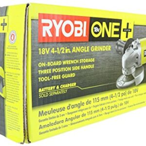 Ryobi P421 6500 RPM 4 1/2 Inch 18-Volt One+ Lithium Ion-Powered Angle Grinder (Battery Not Included, Power Tool Only)