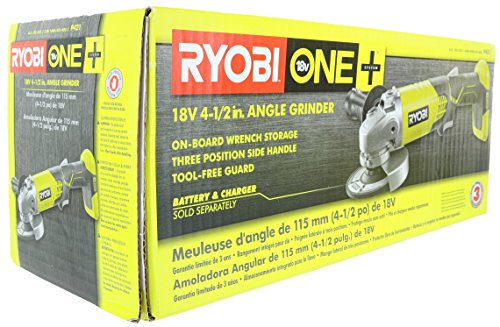 Ryobi P421 6500 RPM 4 1/2 Inch 18-Volt One+ Lithium Ion-Powered Angle Grinder (Battery Not Included, Power Tool Only)