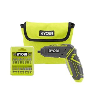 ryobi 4-volt quickturn lithium-ion cordless 1/4 in. hex screwdriver kit (bulk packaged) hp44lk